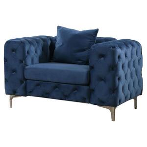 Morden Fort Velvet Chesterfield Chair for Living Room in Blue 8707-BLUE ...