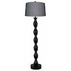 Kenroy Home Ashlen 59 in. Brushed Steel Floor Lamp with White Tapered ...