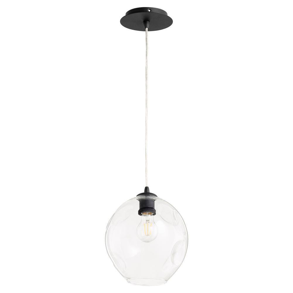quorum Numen 1-Light Textured Black Pendant 61-69 - The Home Depot