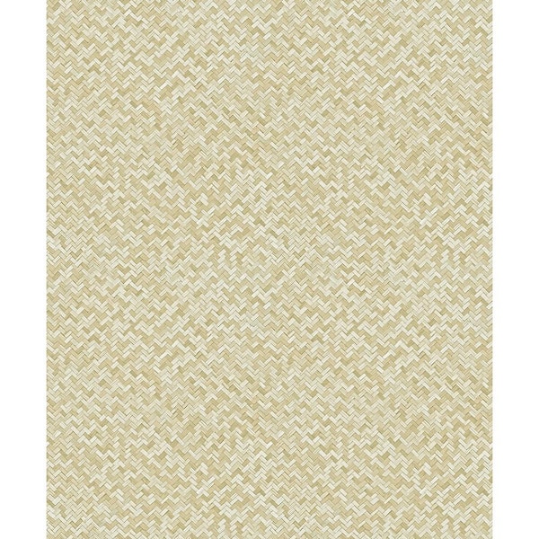 Flora Collection Beige Chevron Weave Matte Finish Non-pasted Vinyl on ...