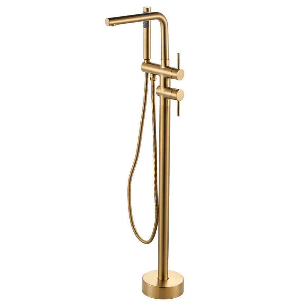 ALEASHA Single Handle Brass Freestanding Bathtub Faucet Floor Mount Tub ...