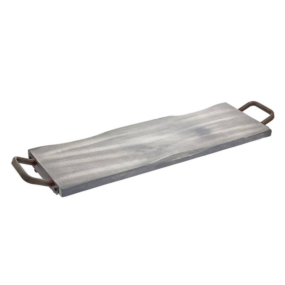 HomeRoots Gray Rectangle Wood 27 in. Decorative Serving Tray 2000517519 ...