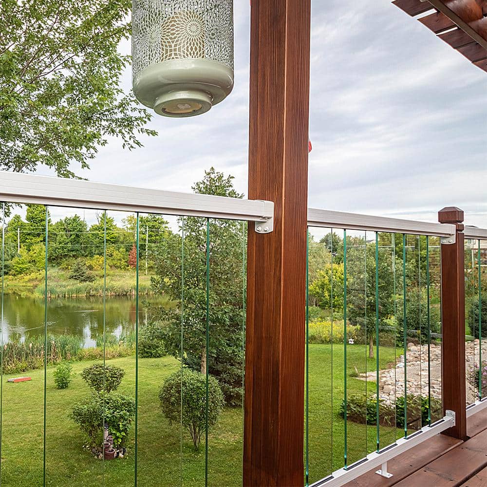 PEAK Aluminum Railing 36 in. H x 6 in. W Aluminum Deck Railing Clear ...