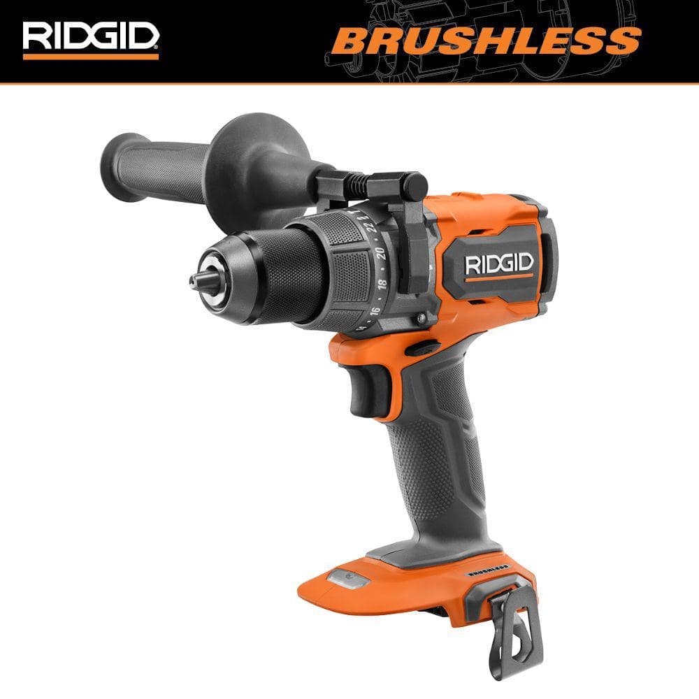 RIDGID 18V Brushless Cordless 1/2 in. High Torque Hammer Drill/Driver ...