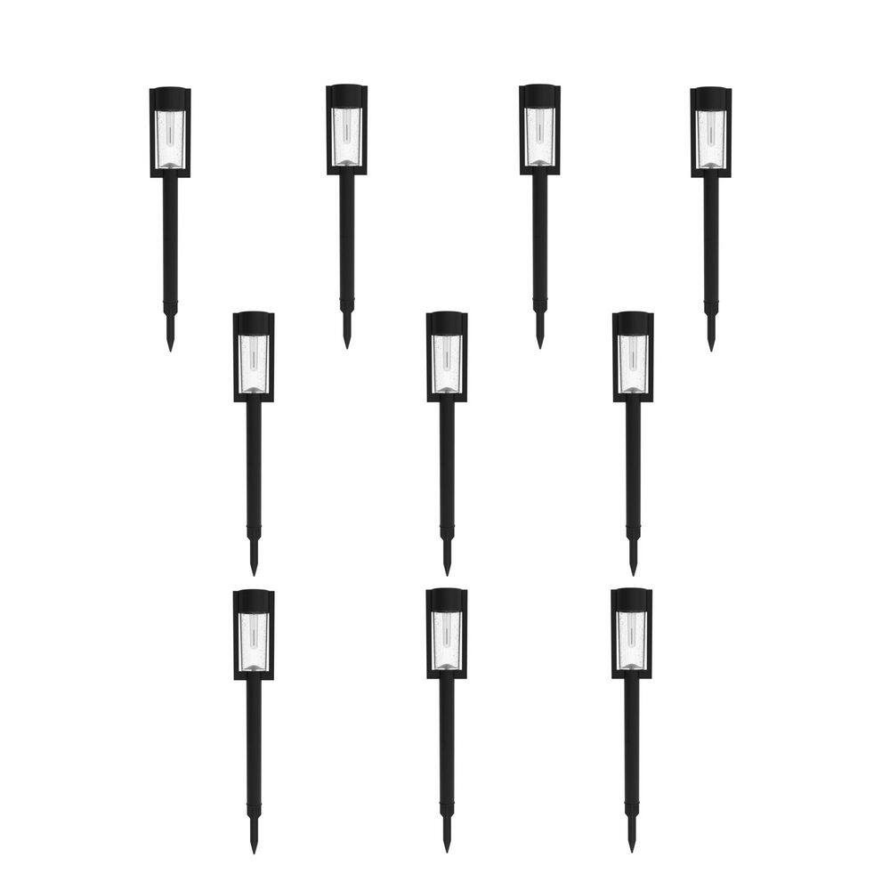 Hampton Bay Clermont 15 Lumen Black LED Weather Resistant Outdoor Solar ...