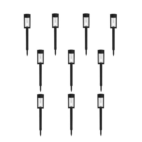 Hampton Bay Clermont 15 Lumen Black LED Weather Resistant Outdoor Solar ...