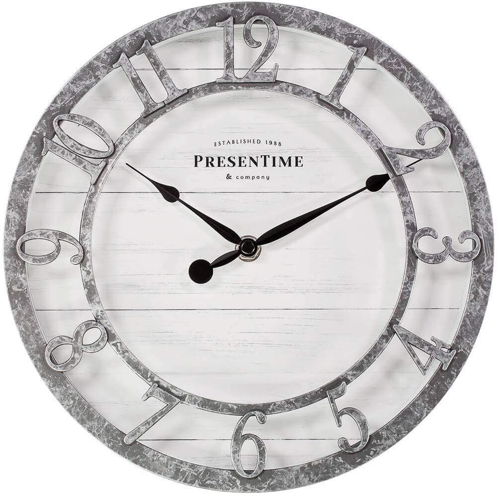 10 in Galvanized Finish Farmhouse Series Wall Clock NYPTQRJ8CT - The ...