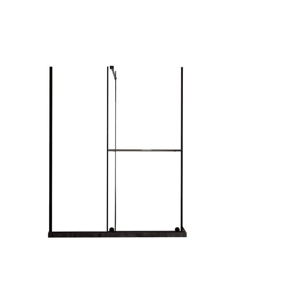 ANGELES HOME 60 in. W x 72 in. H Semi Frameless Sliding Walk-in Shower ...