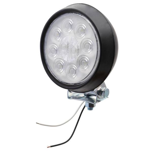 Round Utility Spot Light with Rubber Housing-4 in., Hardwire, Black ...