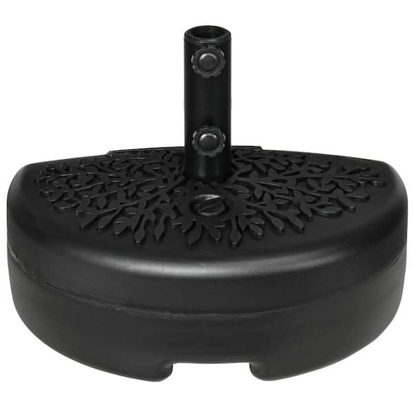 Otryad 46 lb. Plastic Patio Umbrella Base in Black, Half Round, Fit 1.5 ...