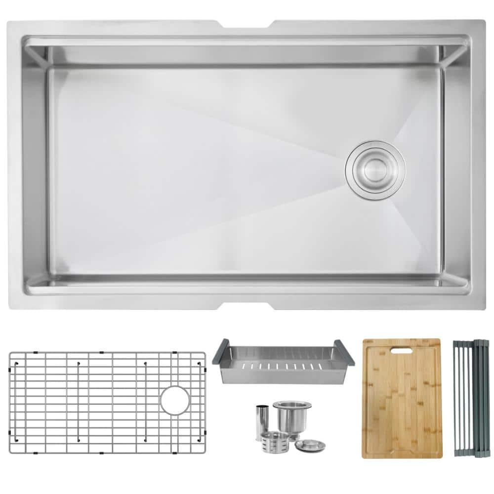 Reviews for Stylish Undermount 33 inch Stainless Steel Single Bowl ...