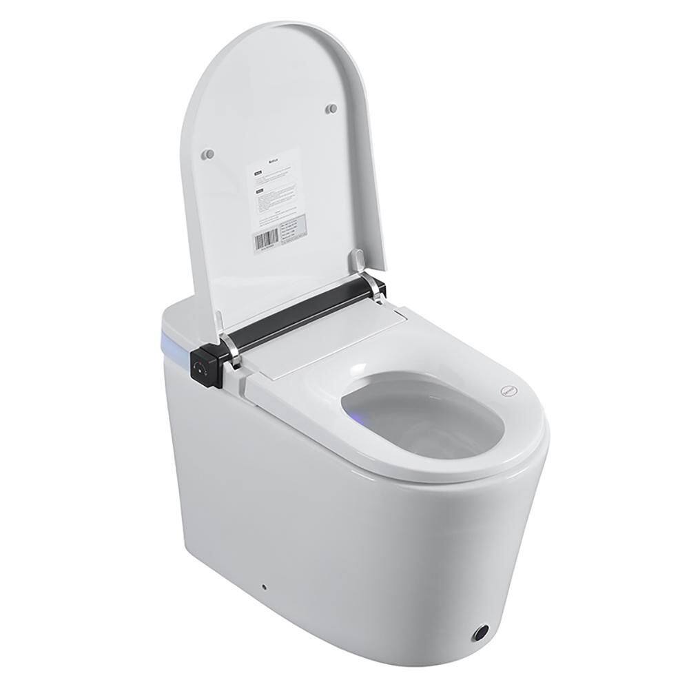 Flynama Smart Round Bidet Toilet with Heated Seat Auto Flush Foot ...