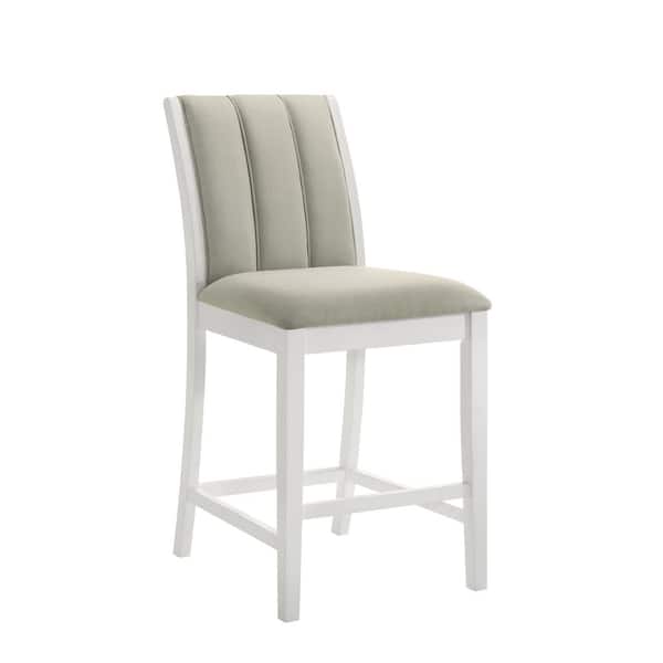 Armen Living Nolan 40 in. H Counter Height Fog Low Back Wood Bar Stool ...