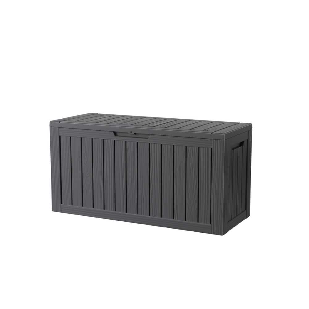 Lycvki 552 lbs Weight Capacity 80 Gal. Black Resin Outdoor Storage Deck ...