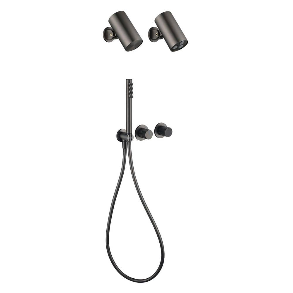 FLG Double Handle 3-Spray Temperature Display Shower Faucet 1.8 GPM ...