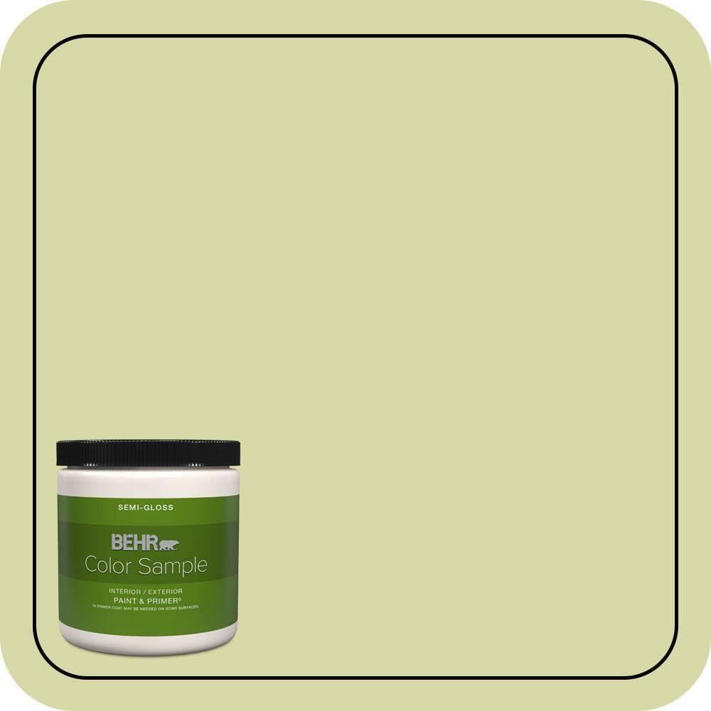 BEHR PREMIUM PLUS 8 oz. #410C-3 Celery Sprig Semi-Gloss Interior ...