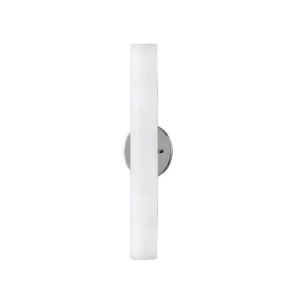 KUZCO Bute 18 in. 1-Light 22-Watt Brushed Nickel Integrated LED Wall ...