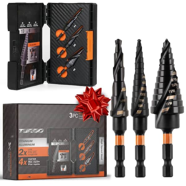 Laybus 3-Piece High-Speed Steel Step Drill Bit, Set Constructed with ...