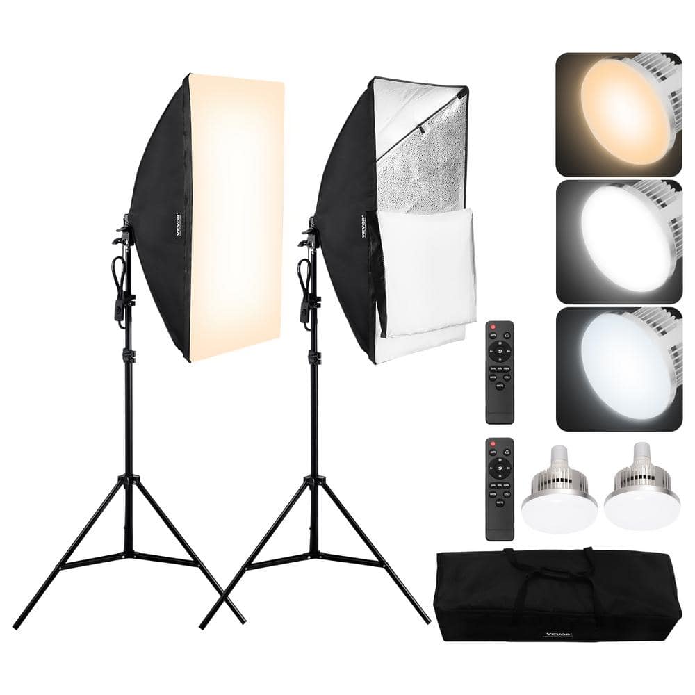 Reviews for VEVOR Soft Box Lighting Kit 20in. x 28in. 3-Continuous Lighting Effects Tripod Stand ...