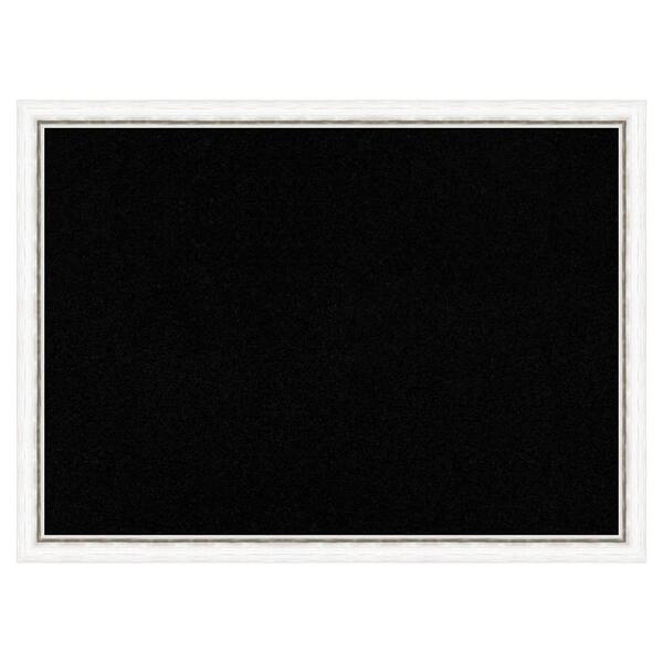 Amanti Art Morgan White Silver Wood Framed Black Corkboard 30 in. x 22 ...