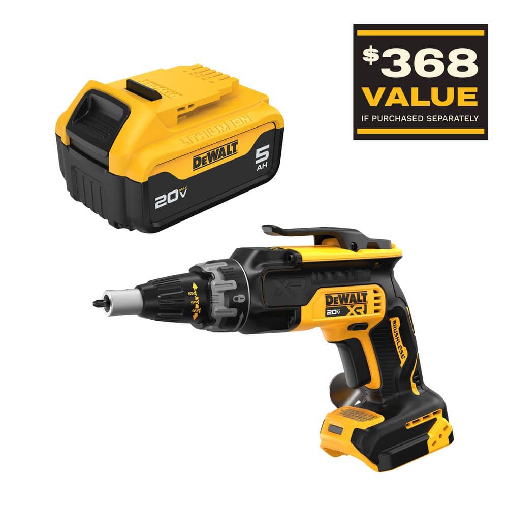 DEWALT 20V MAX XR Lithium-Ion Cordless Brushless Screw Gun with 20V MAX ...