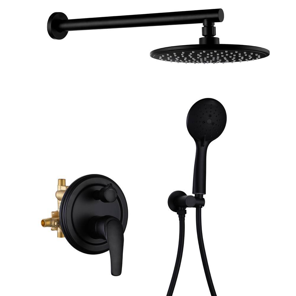 Aurora Decor Pomelo 5-Spray Patterns with 9 in. Wall Mount Dual Shower ...