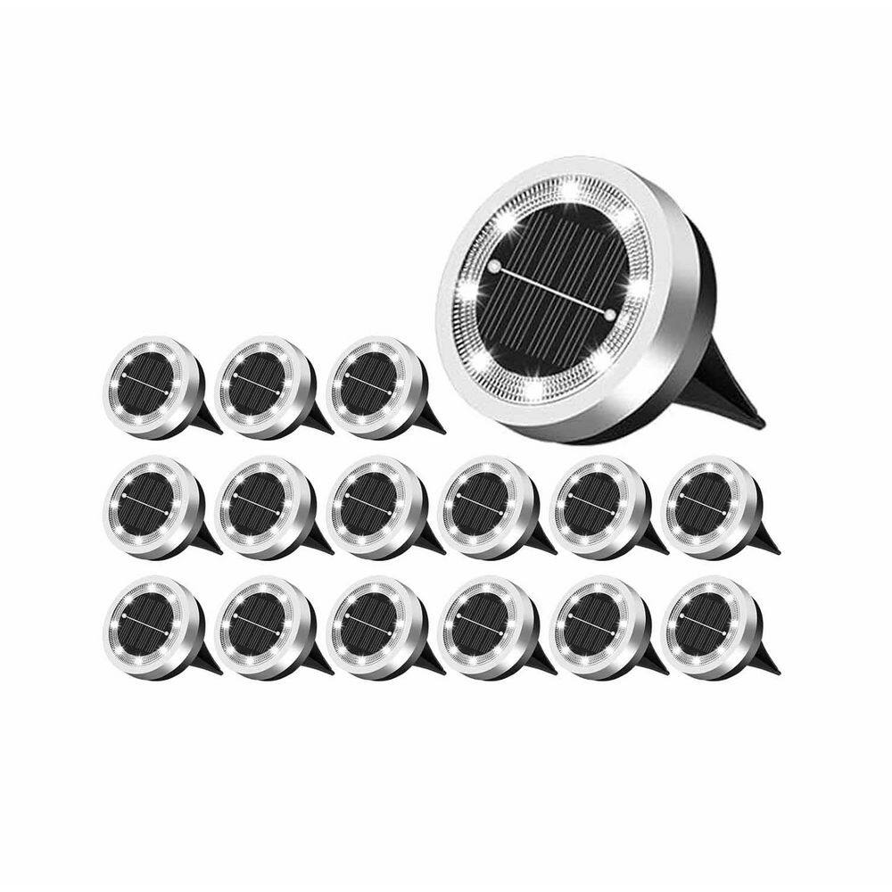 phyfalip 16-Pack Mini Solar Ground Lights Outdoor Waterproof Anti-Rust ...