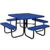 Portable Blue Diamond Commercial Park Square Picnic Table LC5251-BLUE ...