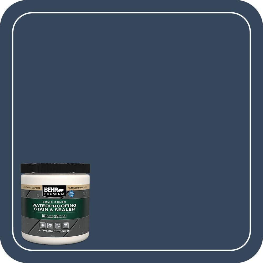 BEHR PREMIUM 8 oz. #MQ5-54 Compass Blue Solid Color Waterproofing ...