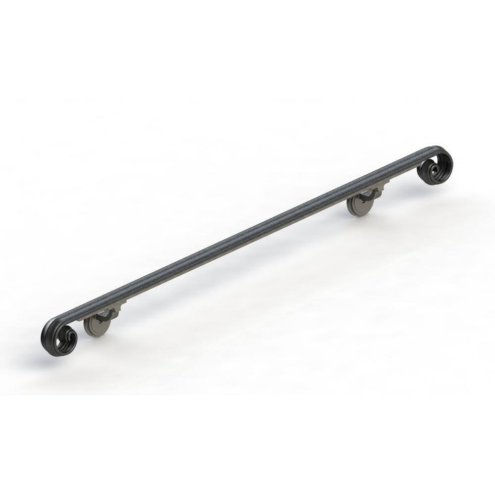 Arc and Hammer 7 ft. Scroll Wrought Iron Handrail SC7 - The Home Depot