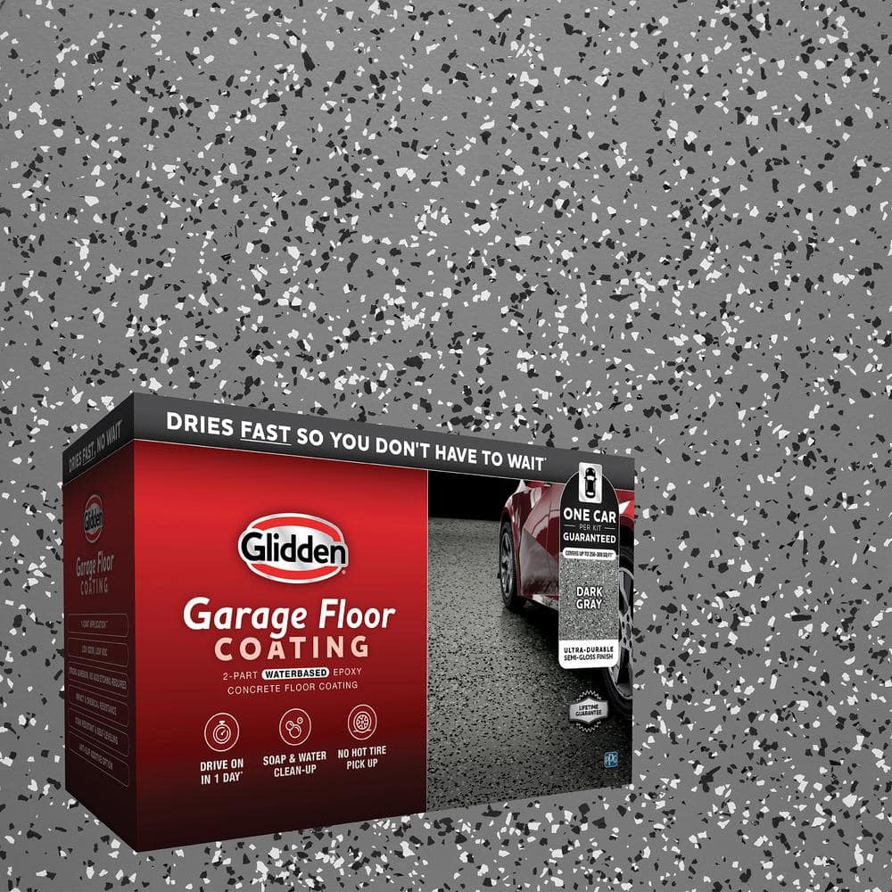 Glidden 1 Gal. Dark Gray Semi-Gloss 2 Part Epoxy Interior Concrete ...