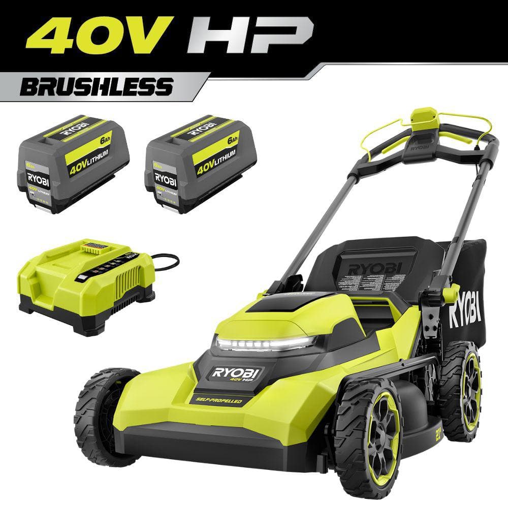 RYOBI 40V HP Brushless 21 in. Cordless Battery Walk Behind Self ...