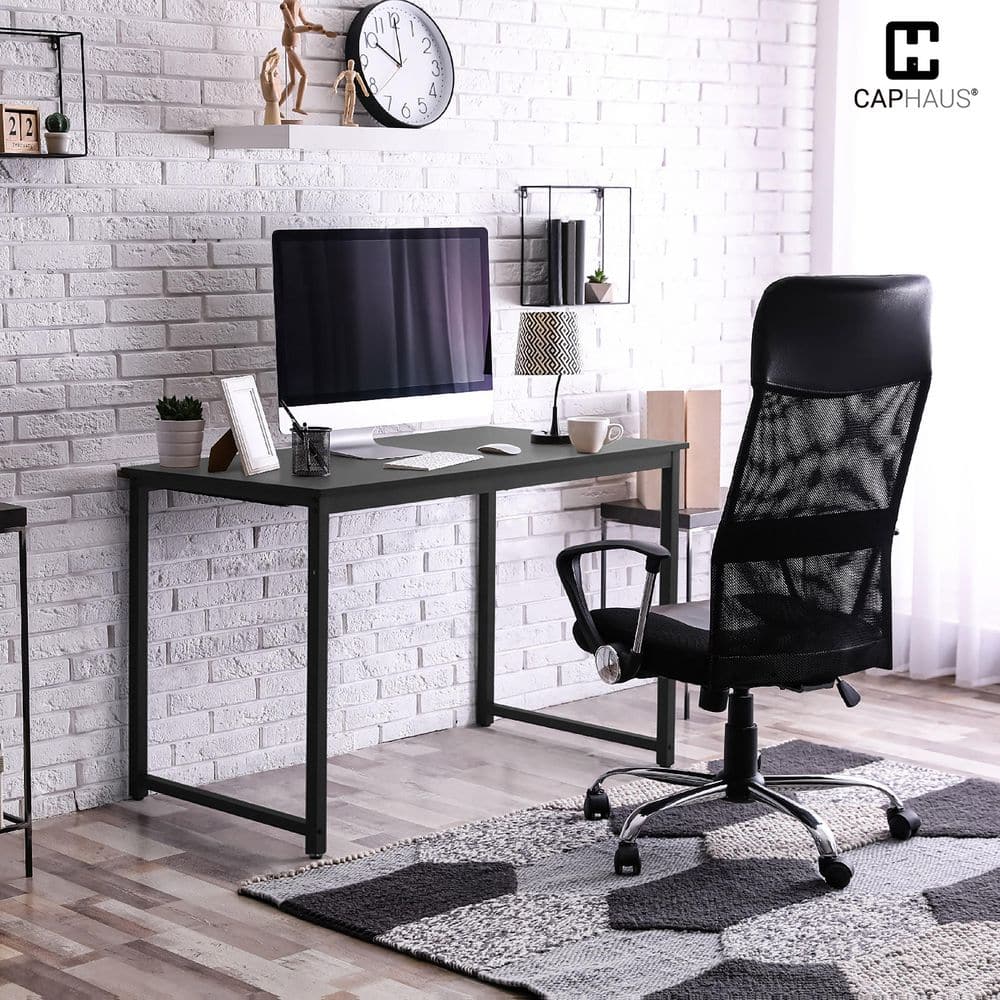 CAPHAUS 31 in. Rectangular Black Wood Computer Desk, Work Desk for Home ...