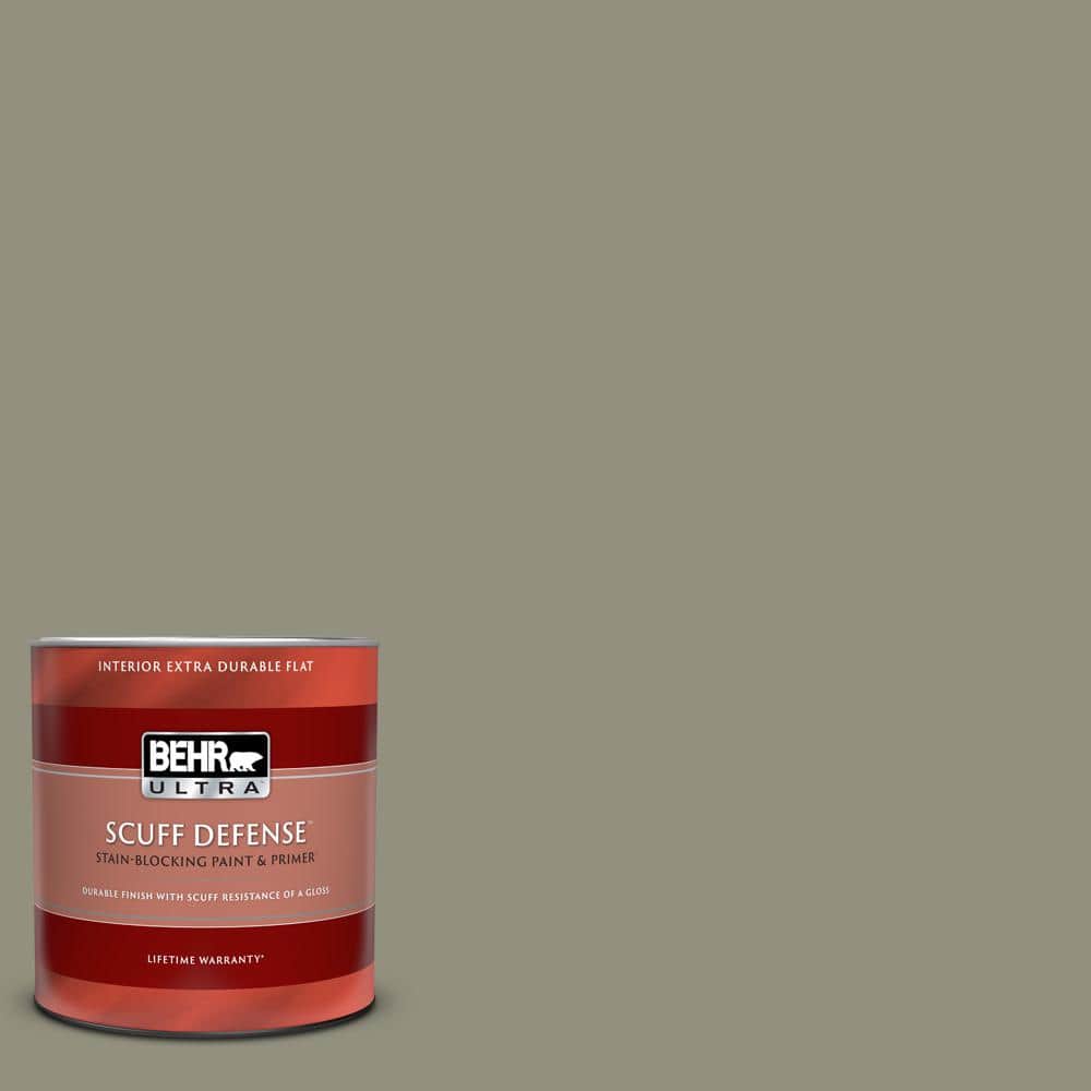 BEHR ULTRA 1 qt. #N350-5 Muted Sage Extra Durable Flat Interior Paint ...