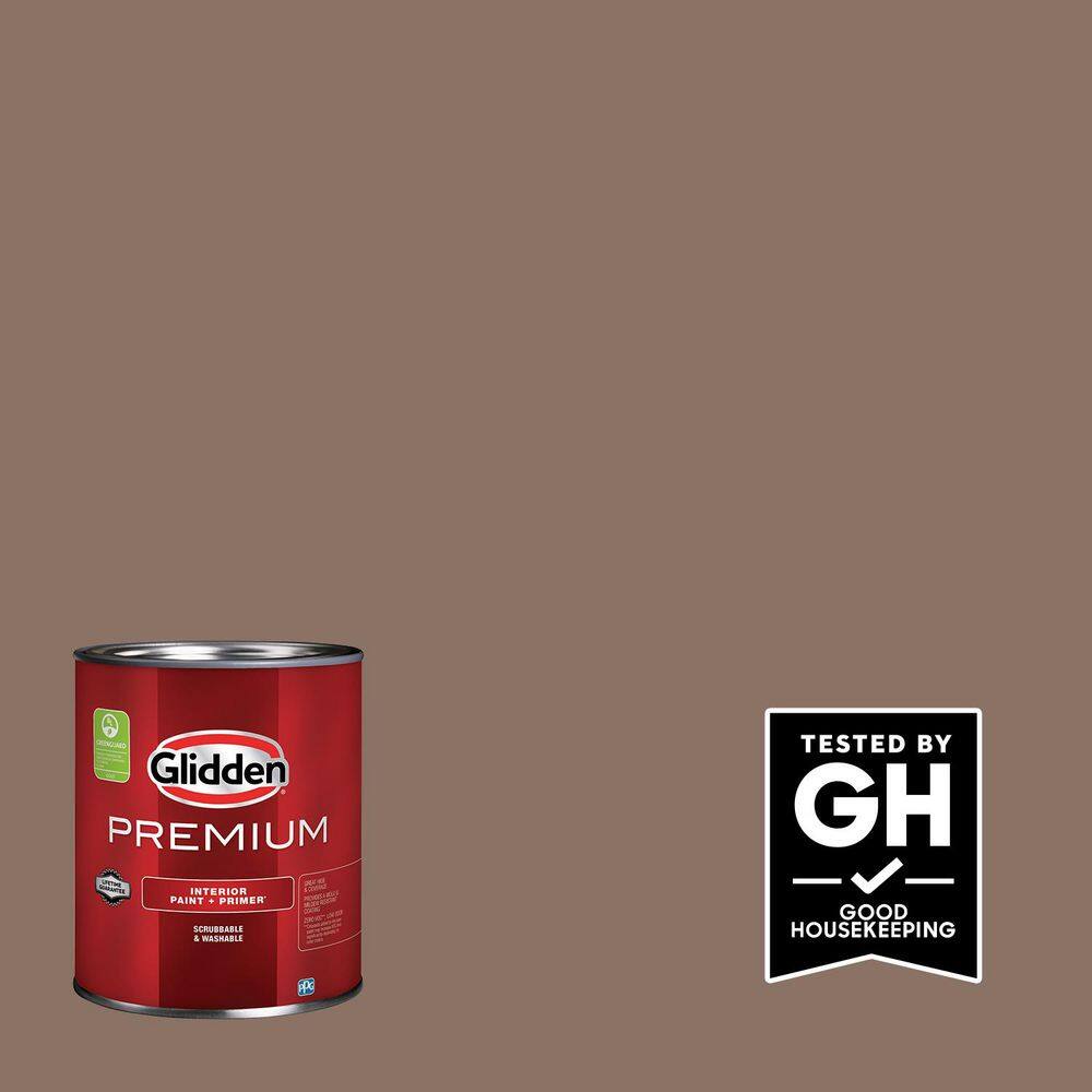 Glidden Premium 1-qt. PPG1073-6 Derby Brown Flat Interior Latex Paint ...