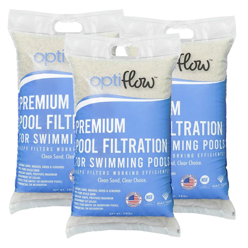 OptiFlow 50 lb. Premium Pool Filtration Angular Sand 3 x 50lbPoolSand ...