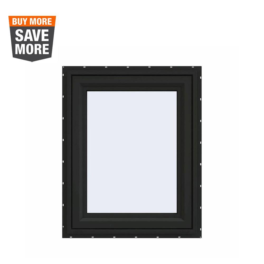 JELD-WEN 30 in. x 36 in. V-4500 Series Bronze FiniShield Vinyl Right ...