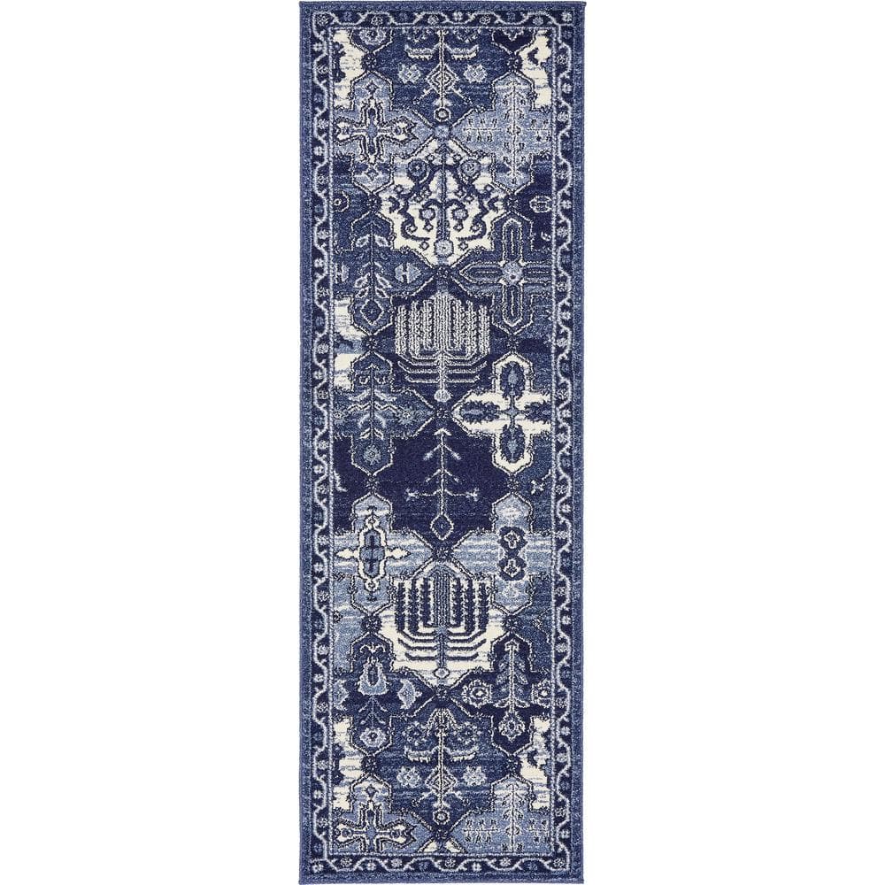 Unique Loom La Jolla Cathedral Blue 2' 0 x 6' 0 Runner Rug 3133421 ...