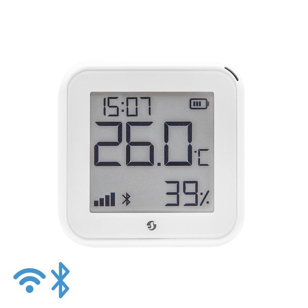 Shelly HandT Gen3 White, Wi-Fi and Bluetooth Smart Temperature and Humidity Sensor with Remote ...