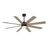 MLiAN 72 in. 8-Plywood Blades Indoor Black and Light Gray LED Ceiling ...