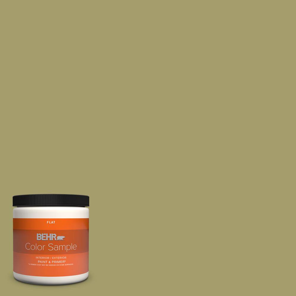 BEHR PREMIUM PLUS 8 oz. #S340-5 Farm Fresh Flat Interior/Exterior Paint ...