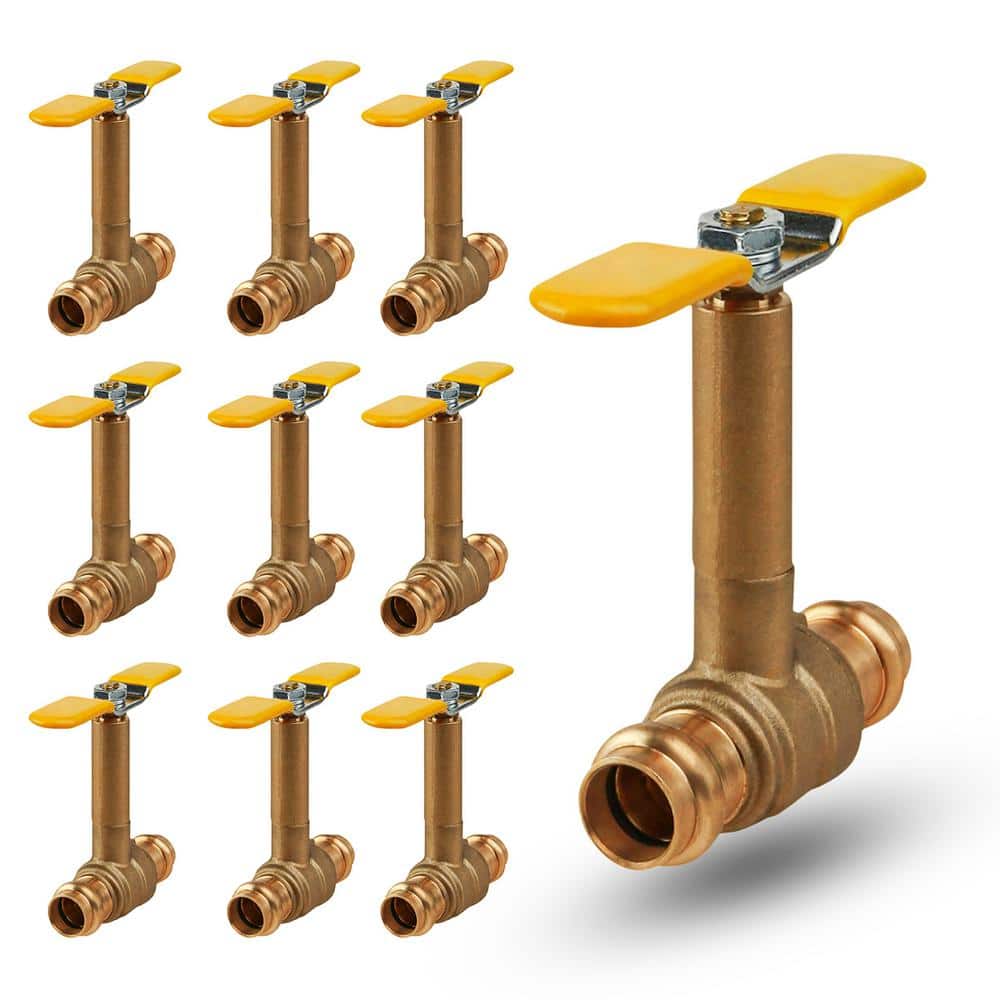 PLUMBFLEX Premium Brass Press Ball Valve with Long Bonnet and T-Handle ...