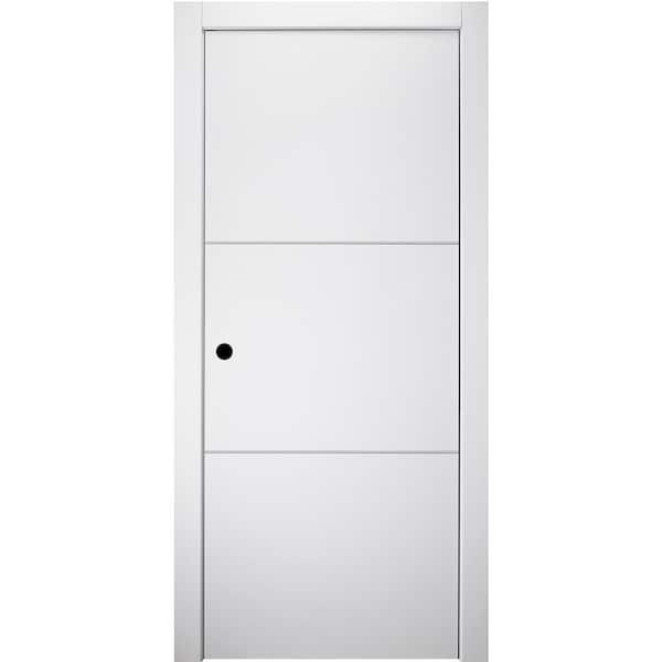 Belldinni 36 in.x80 in. Stella 2H Snow White Finished Aluminum Strips ...