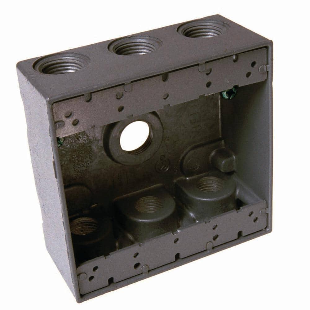 BELL N3R 3/4-in. Aluminum Gray 2-Gang Weatherproof Outdoor Electrical ...