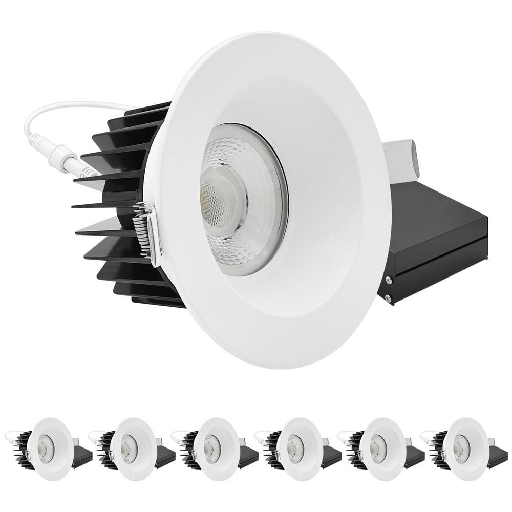 LUXRITE 5 In. Integrated LED Regressed Canless Spotlight with Round ...