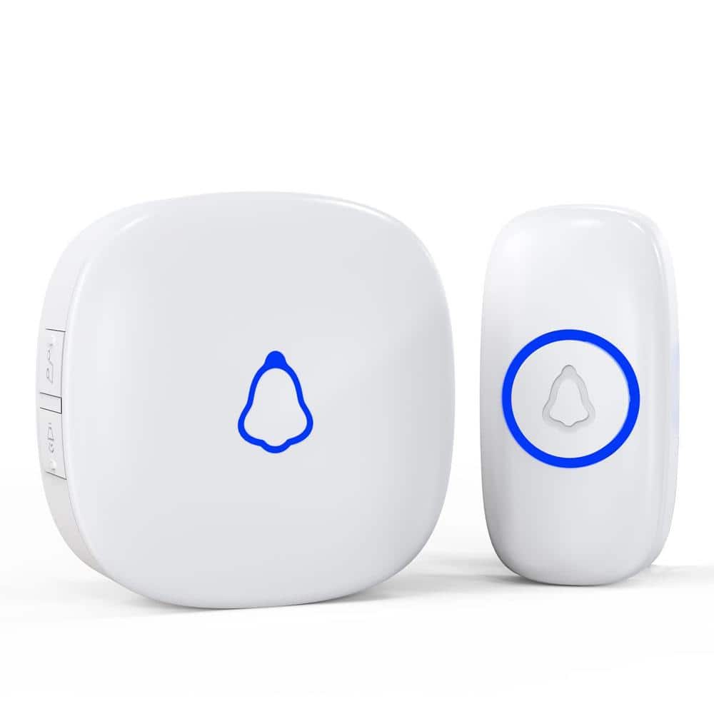 BIBIVIS White Wireless Doorbell, 1000 ft. Range Easy installation ...