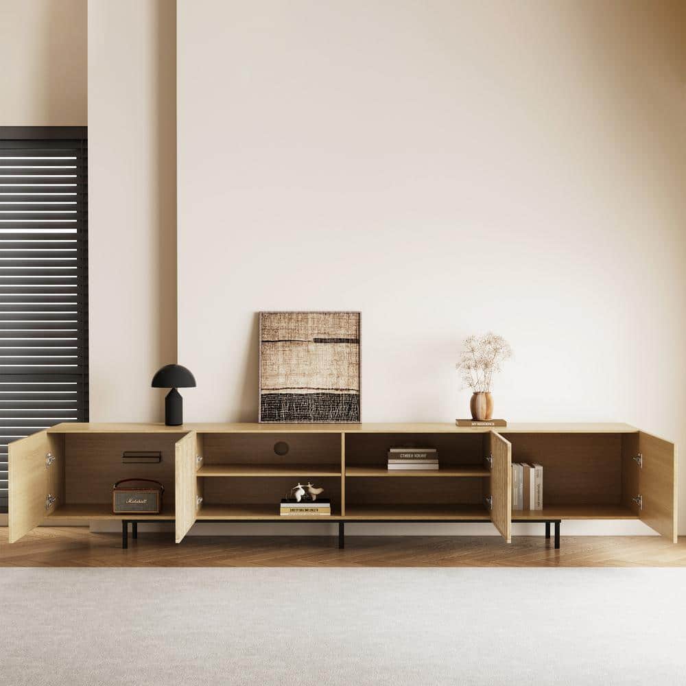 THE RIGHT PATH Natural Color 94.48 in. W in Maximum Television Size 100 in. Mid Century Modern ...