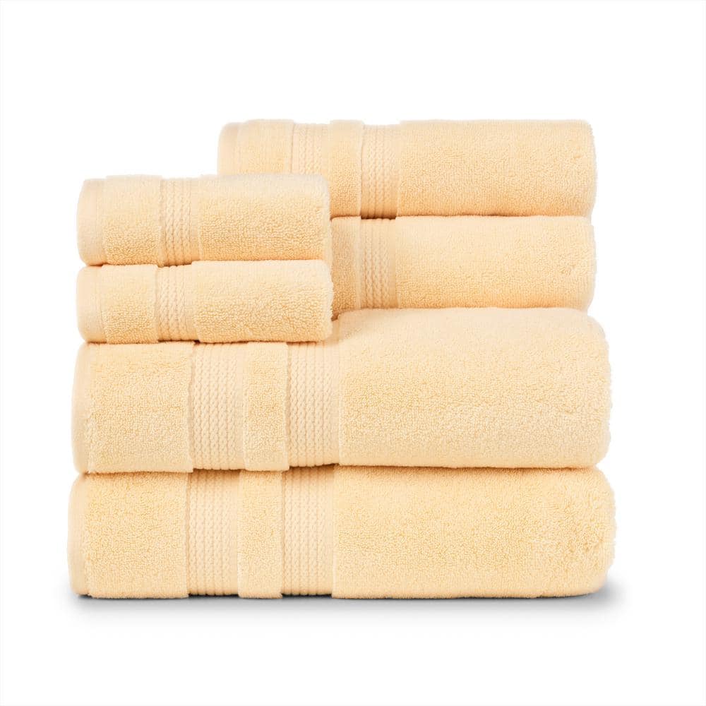 Caro Home 6-Piece Banana Bethany Cotton Bath Towel Set 6PC1867T11712 ...