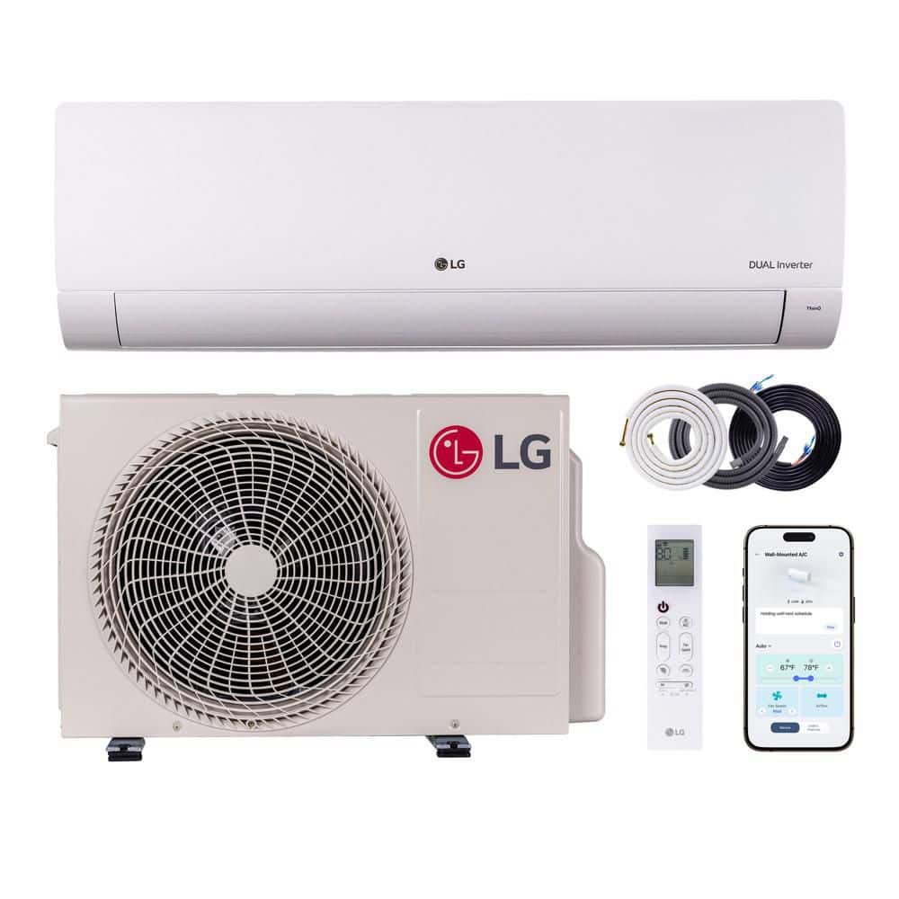 LG 20 SEER2 24,000 BTU Wi-Fi ready Duct-free Mini Split Heater & Air ...