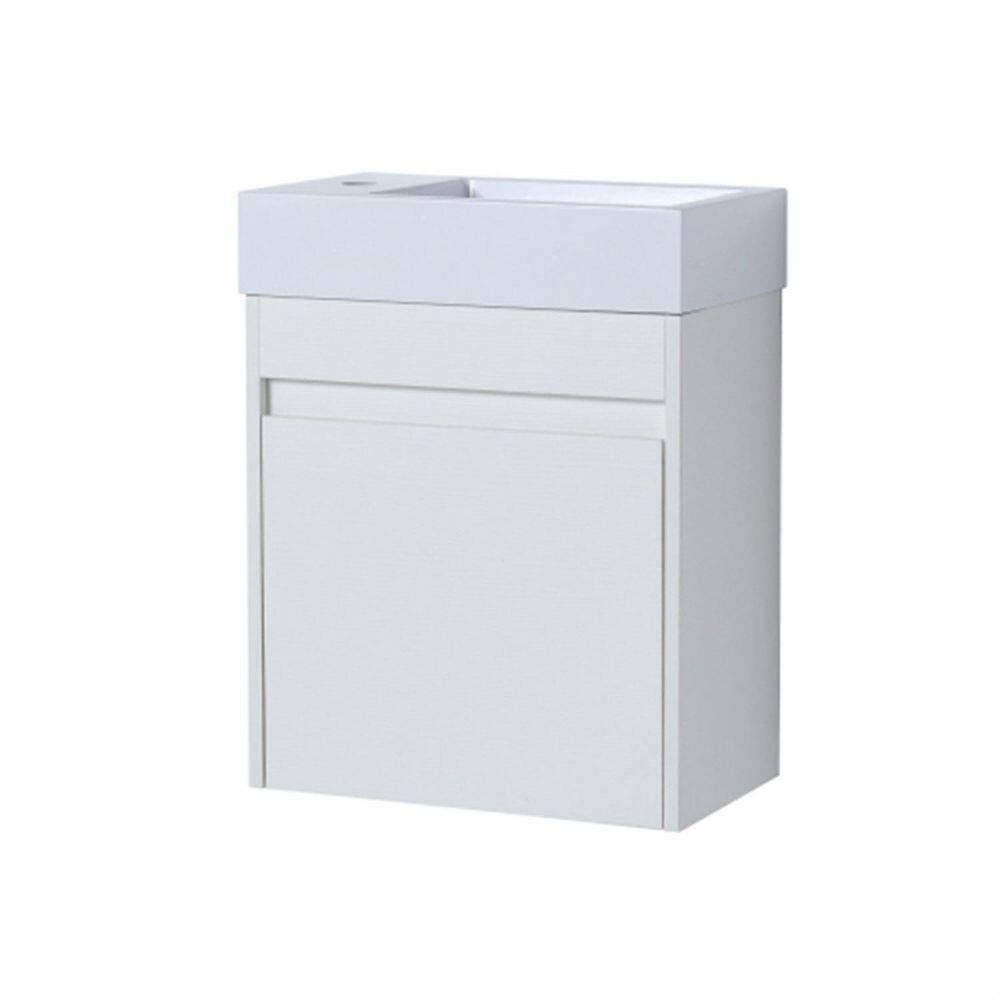 AOPSPS 10 in. W x 18 in. D x 22 in. H Bath Vanity in White with White ...